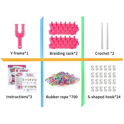 DIY Rainbow Rubber Bands Refill Kit Elastiekjes Bands with P