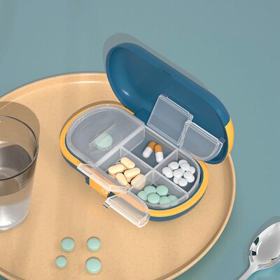 4/6 Grids Portable Travel Pill Case With Pill Cutter Organiz