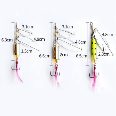 1 Pcs Metal Sliver Rotating Sequins Spoon Lure 7g/10g Spinne