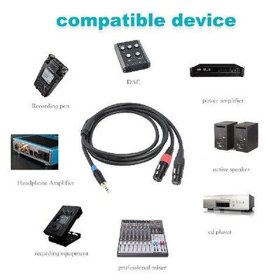 1/2/3M 3.5mm To Dual Female XLR Y-Splitter Cable Male To