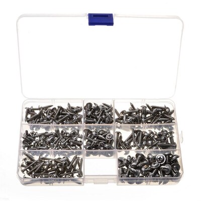 340PCS Stainless Phillips Screws Set self-trapping Round Hea