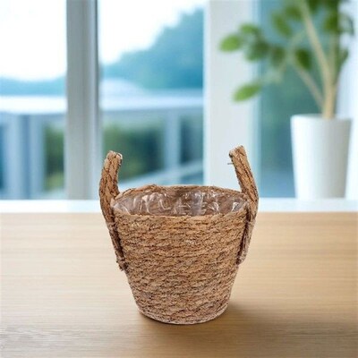 Straw Flower Pot Flowerpot Vintage inside Seegras Boho