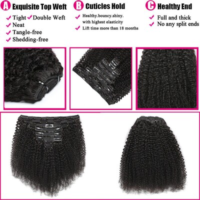 Real-person Hair Wig Women Afro Kinky Curly Clip In Hair Wig