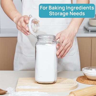 Glass Food Storage Jars Airtight Clamp Lid Kitchen Canisters