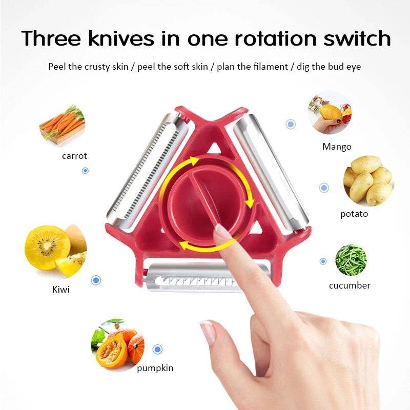 1/3PCS 3in1 Magic Trio Peeler Set Slicer Shredder Peeler Jul