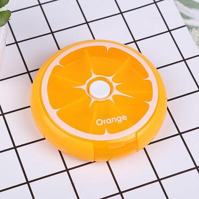 Lemon Mini Pill Box - Weekly Medication Organizer, Rotatable