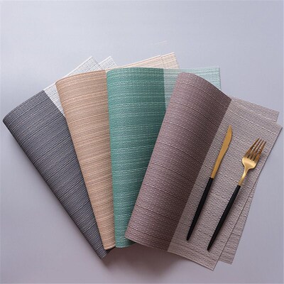 4pcs/ Set PVC Placemats Dining Table Place Mats Non-slip