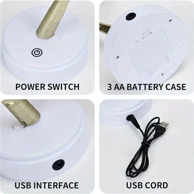 LED Rose Leaf Table Lamp USB Christmas Tree Fairy Light Nigh