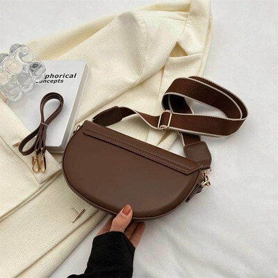 Small Leather Saddle Armpit Bags for Women Summer Chain Shou