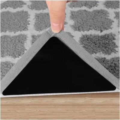 8Pcs Set Triangle Washable Rug Gripper Anti-Slip Reusable Ru