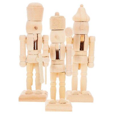 3 Pcs Nutcracker Puppets Soldier Ornaments Decorate Wooden