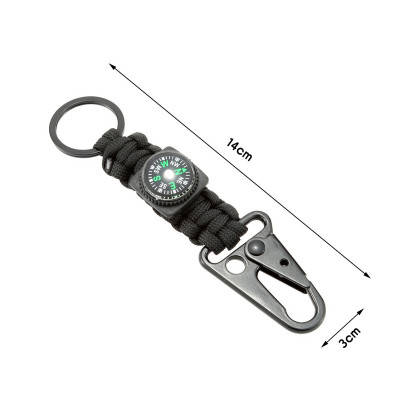 Useful Outdoor Woven Paracord Lanyard Keychain Carabiner Hoo
