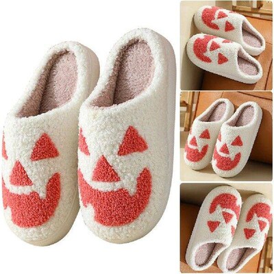 Women Men Slip On Comfortable Slippers Halloween Spooky