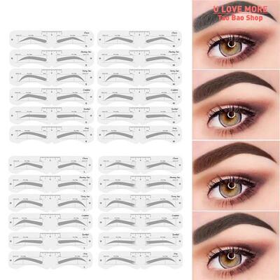 Reusable Eyebrow Shaper DIY 6PCS Set Soft Ruler Brow Definer