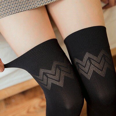 Knee high socks womens college style super elastic nylon th