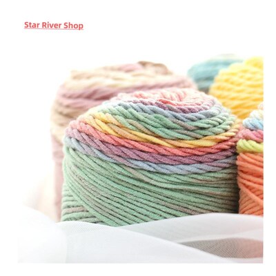 100g 193M Rainbow segment dyed yarn 5 Strand wool DIY Handma