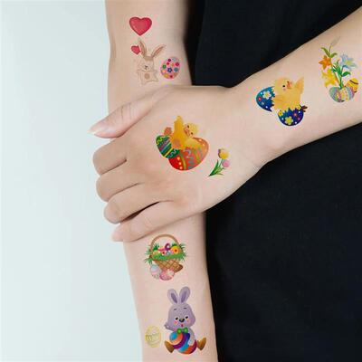 10 Sheets (120 Patterns), Cartoon Easter Temporary Tattoo St