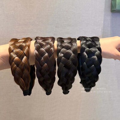 Wide Twist Wig Headbands For Women Wide Fishbone Braids Hair