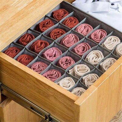 2 Pcs Closet Socks Organizer Drawer Divider, 24 And 16 Cell