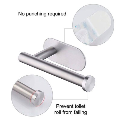 Self Adhesive Toilet Paper Towel Holder Stainless Steel Wall