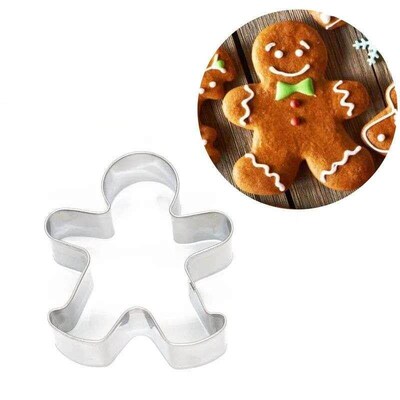 2Pcs Gingerbread Cookie Cutter Stainless Steel Biscuit Cutte
