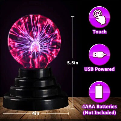 3 Inch Magic Plasma Ball Lamp Touch Sensitive Atmosphere Nig