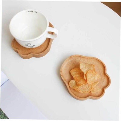 Wooden Tray Sauce Plate Food Snack Dessert Tea Dish Plate