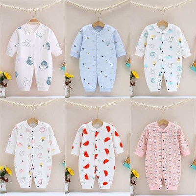 Babys Combed Cotton Long Sleeve Climbing Clothes Spring and