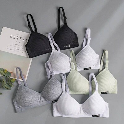 New Cotton Underwear Womencup Bra Wireless Gathered Comfort