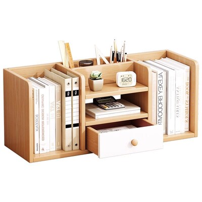 1pc Wooden Desk Organizer Student Stationery Storage Box For