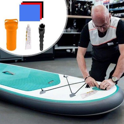 Inflatable Boat Repair Kit with PVC Patches Glue Wrench and