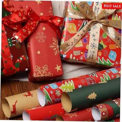 10Pcs 75x52cm Christmas wrapping paper Decoration Gift Wrap