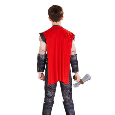 Superhero Thor Muscle Costume Kids Toy Light Up Axe