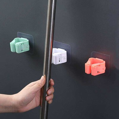Mop hook wall hanging buckle perforation free broom storage