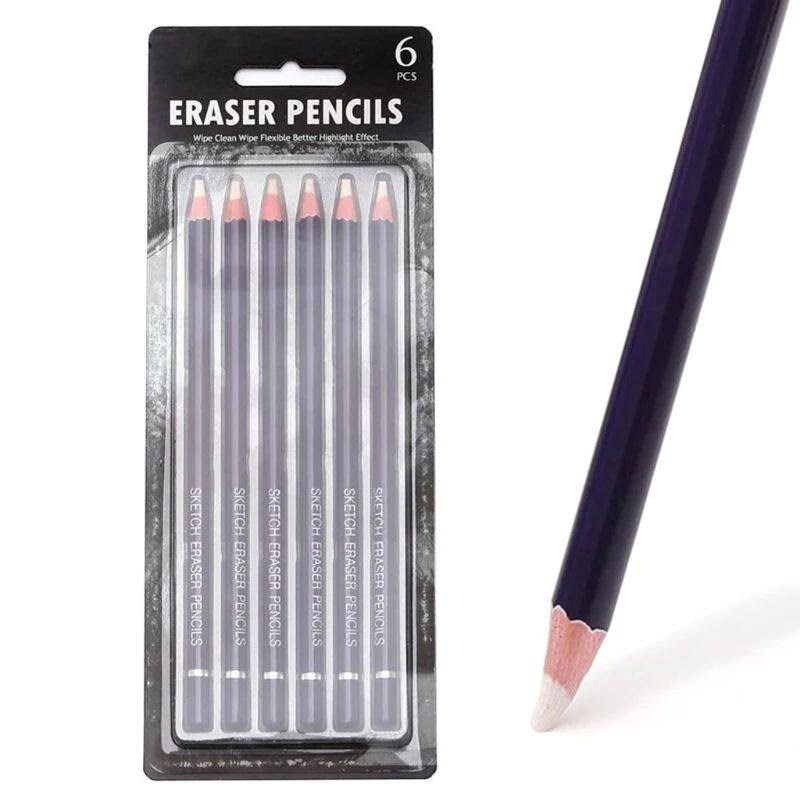 6PCS Artist Eraser Pencils Sketch Pencil Eraser Drawing Pen-