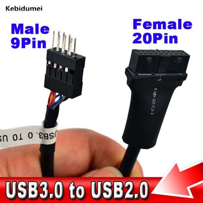 Kebidu 19/20 Pin USB 3.0 Female To 9 Pin USB 2.0 Male Mother