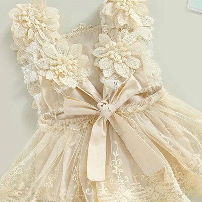 Newborn Baby Girl Photoshoot Outfits Boho Floral Lace Romper