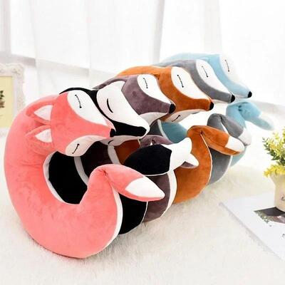 Travel Pillow U Shape Neck Pillow Cute Fox Pillow Hug Sleepi