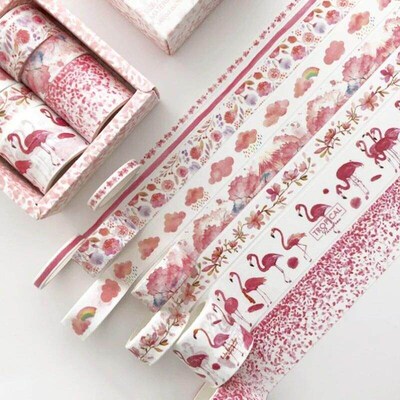 8pcs/set Blue Washi Tape Scrapbook DIY Decorative Masking T
