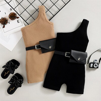 2 Colors 1-5Y Fashion Toddler Girls Summer Jumpsuits Pants W