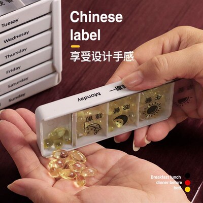 Pill Box Holder Weekly Medicine Storage Organizer Container