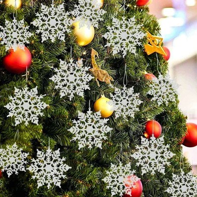 Pack Of 24/12/6 Pieces Snowflakes For Christmas Tree Decorat