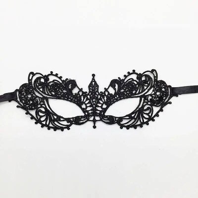 Masker Topeng Renda Wanita Seksi Warna Hitam untuk Karnaval