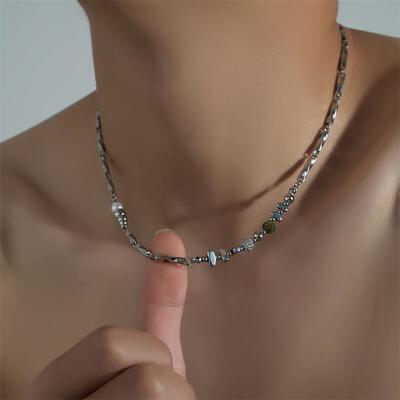 Non-staining mens cool style stainless steel collar necklac