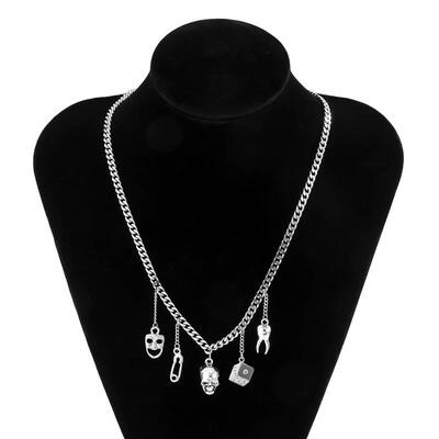 Female personality skeleton multivariate punk tassel Pendant