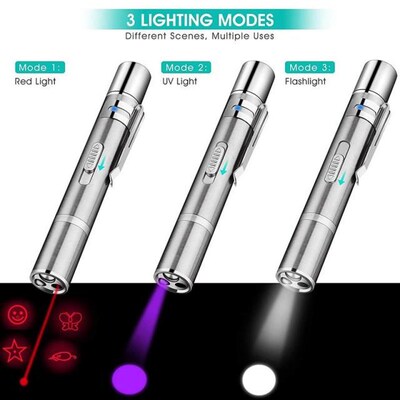 Pet Toy USB Rechargeable 3 In 1 Funny  Chaser Stick Mini