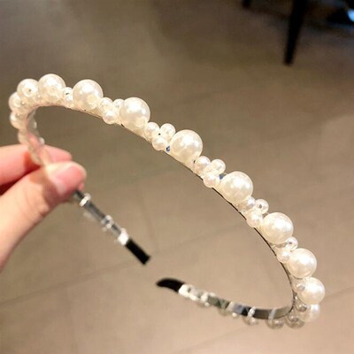 2023 New Women Elegant Full Pearls Hairbands Sweet Headband