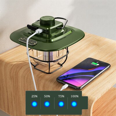 LED Camping Lamp Retro Hanging Tent Lamp Waterproof Dimmable