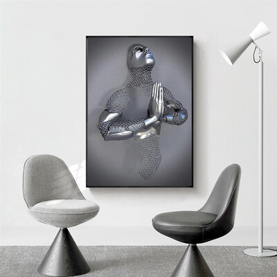 Modern Metal Figure Statue Art  Painting Romantic Abstract P