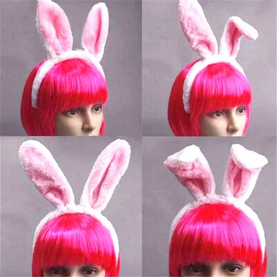 Cute Plush Bunny Ears Hair Bands Soft Rabbite Ears Easter Ad